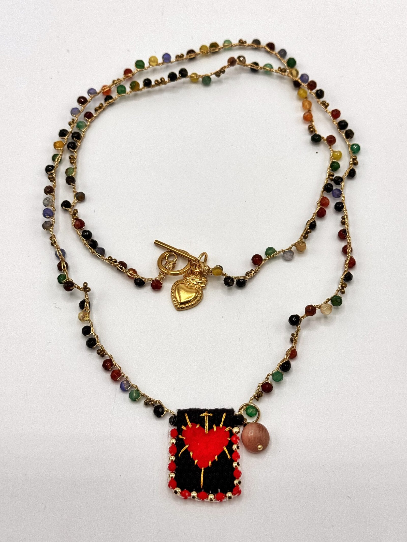 Collar Escapulario Sagrado Corazón negro - Vilali